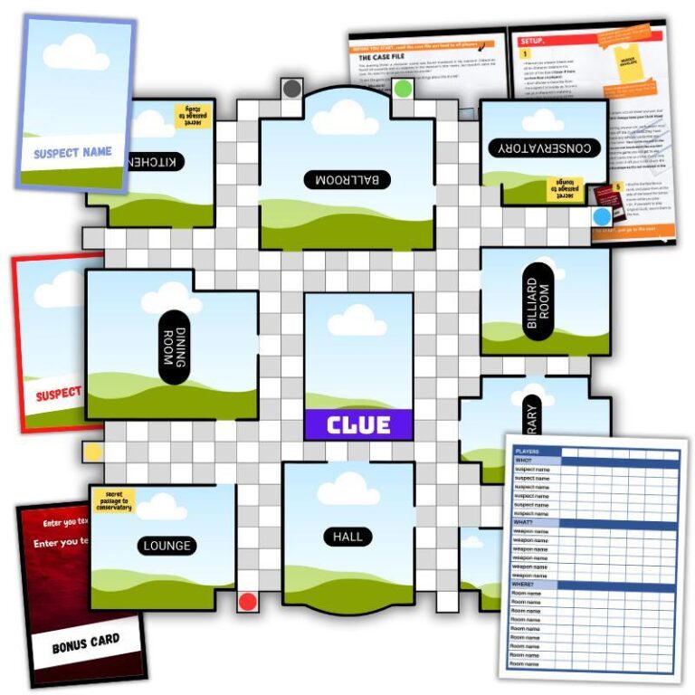 How to Use an Editable Cluedo Board Game Canva Template - Custom Pal